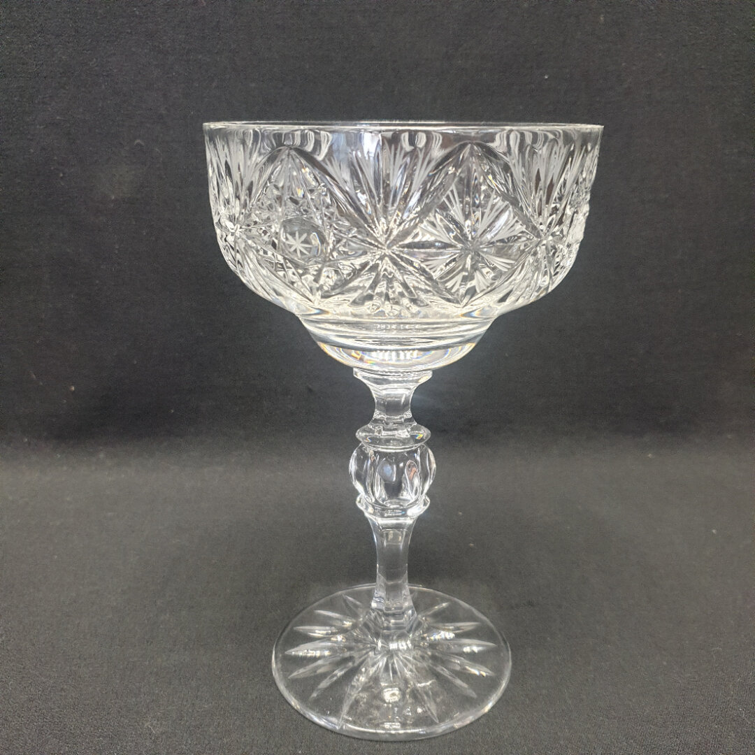 Конфетница ваза винтажная на ножке "Люкс", хрусталь, высота СССР