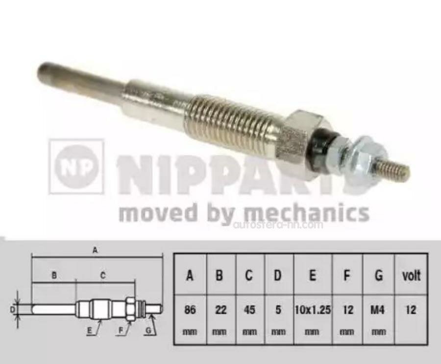NIPPARTS J5713002 Свеча накала MAZDA/KIA