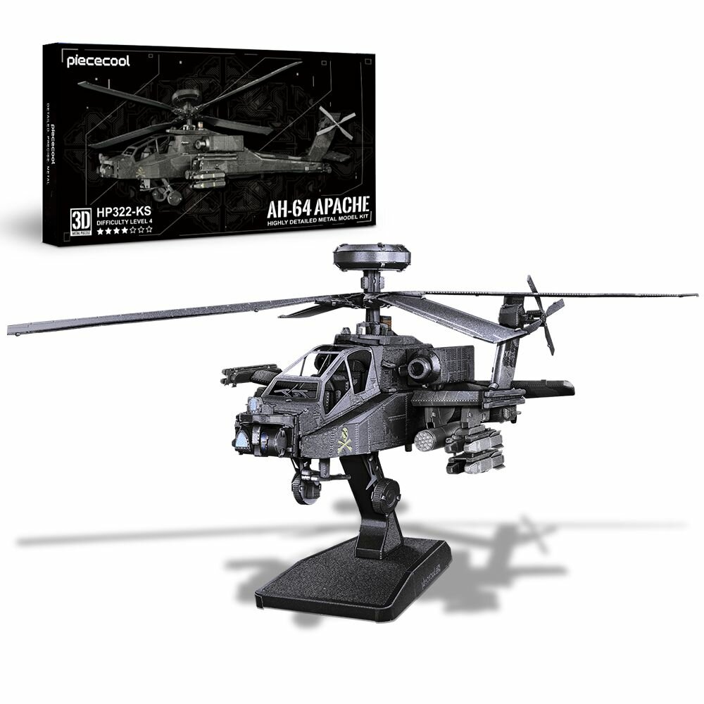 Piececool Металлические 3D модели для взрослых AH-64 Apache Наборы моделей-пазлов для подарков на праздники