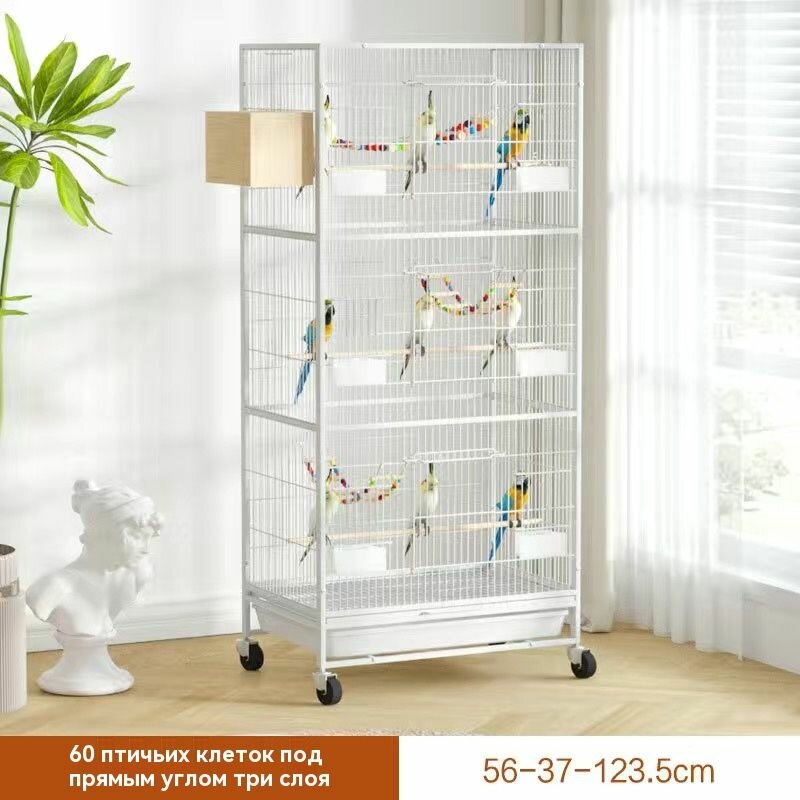 Большая клетка для птиц, 61*43*150 см, подходит для попугаев и других мелких и средних птиц