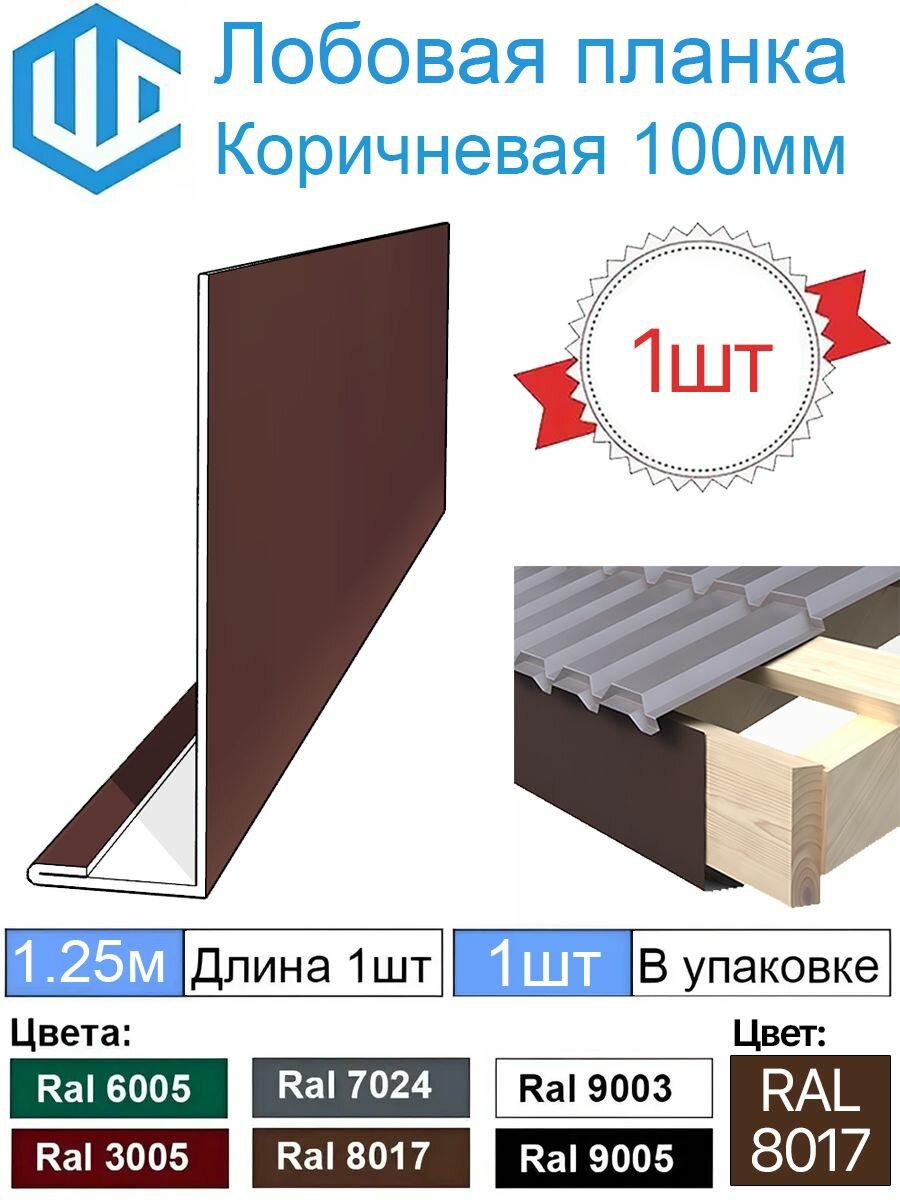 Лобовая планка кровли (100мм) Ral 8017 (1 шт ) 1.25м