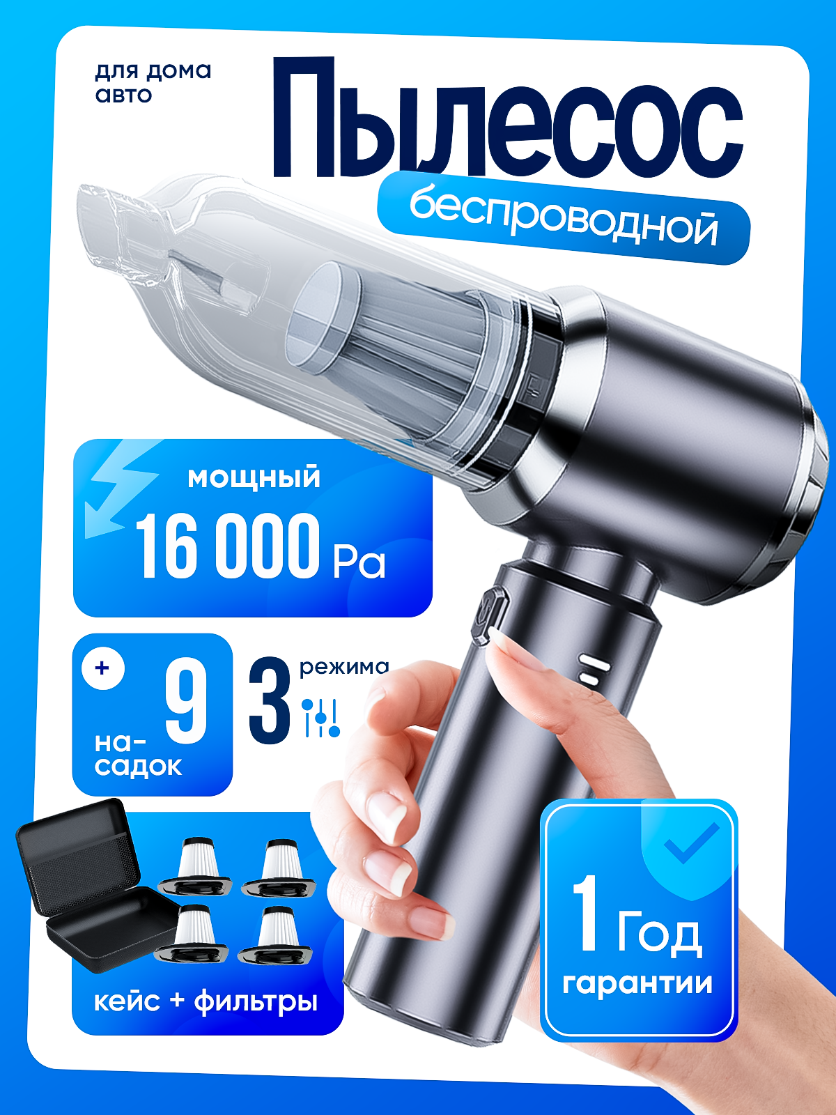 Беспроводной пылесос автомобильный, пылесос-воздуходувка для дома/авто, воздуходувка