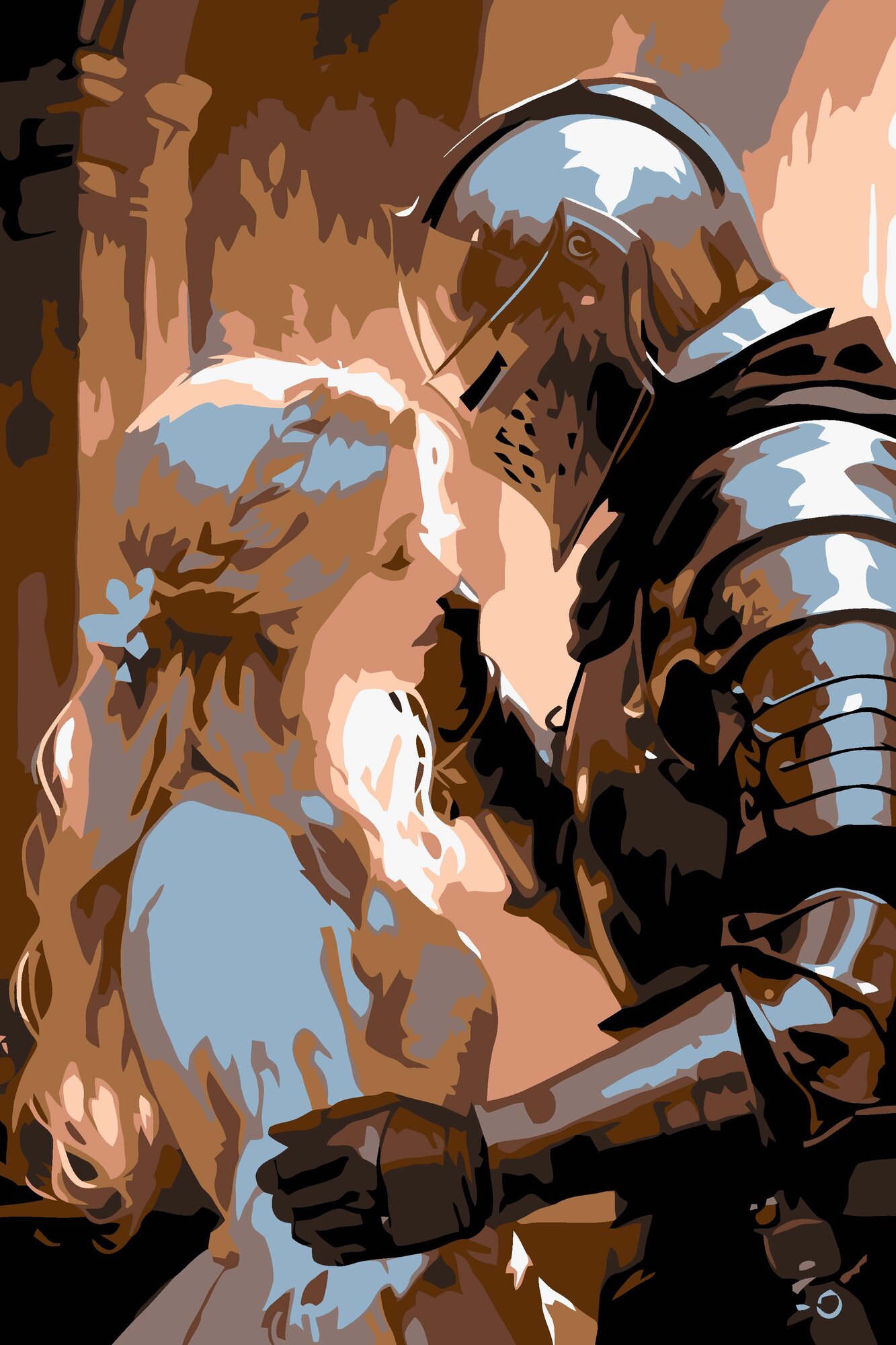 Детская картина по номерам E3294 "Рыцари" 20x30