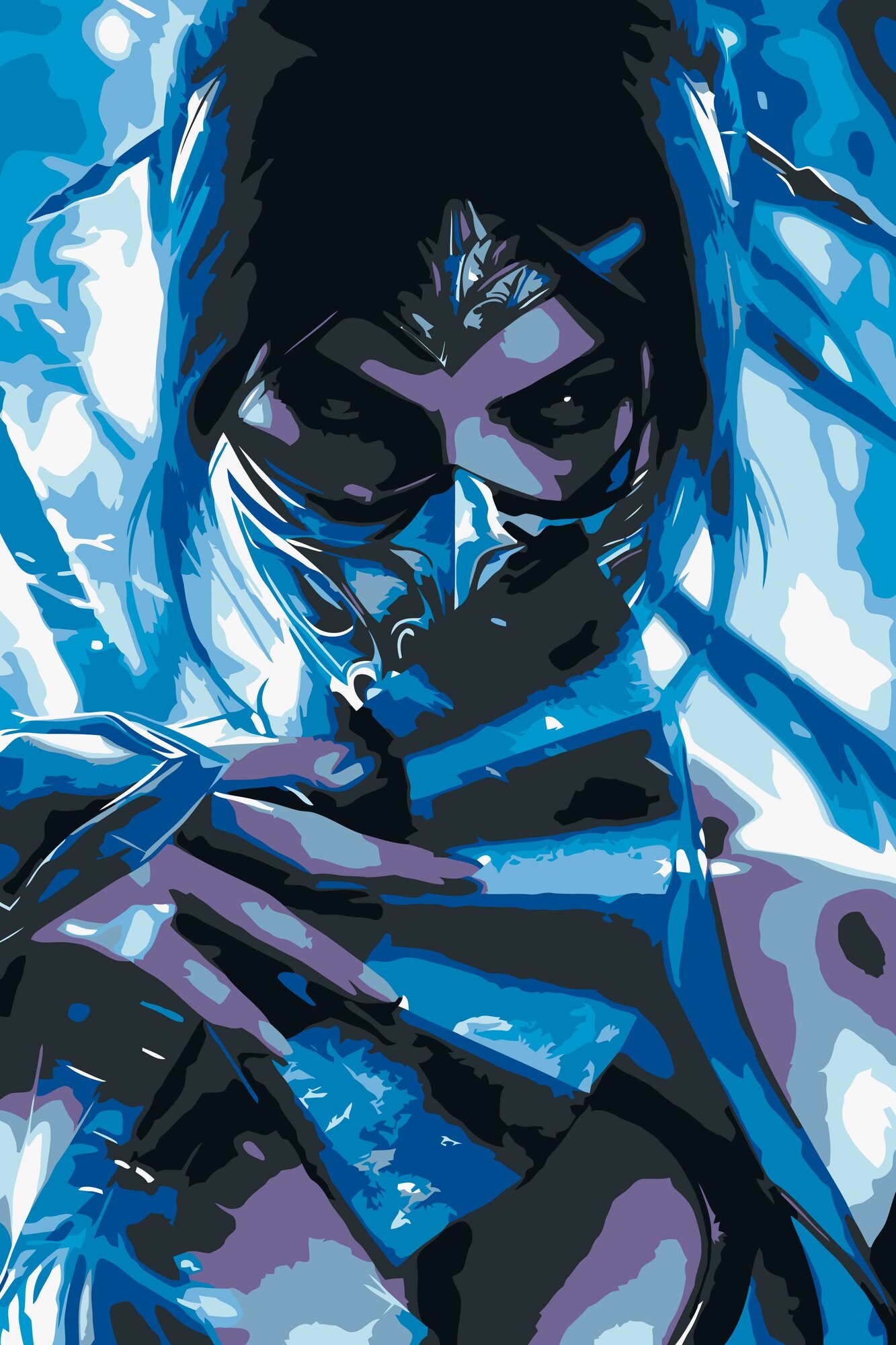 Детская картина по номерам E3267 "Мортал Комбат - Китана" 20x30