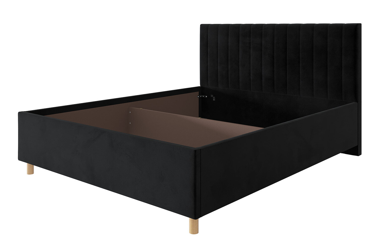 Каркас односпальной кровати Garda, 90х200 см, чёрный, без основания и подъемного механизма