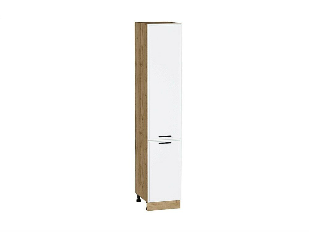 VVT Шкаф пенал с 2-мя дверцами Фрейм Дуб Вотан, White Silk, 2140, 400