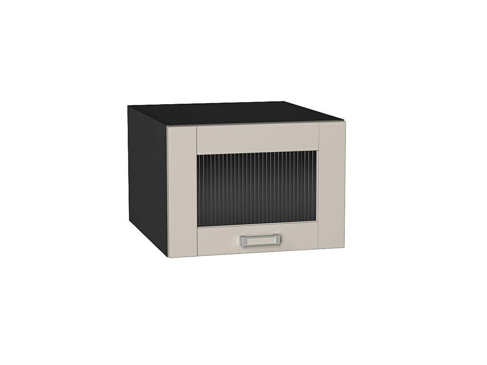 VVT Шкаф верхний горизонтальный остекленный глубокий Лофт Graphite, Cream Silk, 500