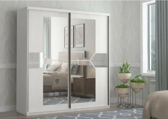 Шкаф - Купе Элегант Сандал светлый 2000*2200*650 мм, ЛДСП, Миф