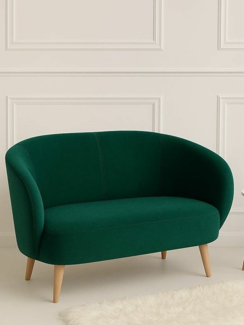 Диван прямой Мод на ножках с подлокотниками велюр Zara Malahit 33, 130х74х65