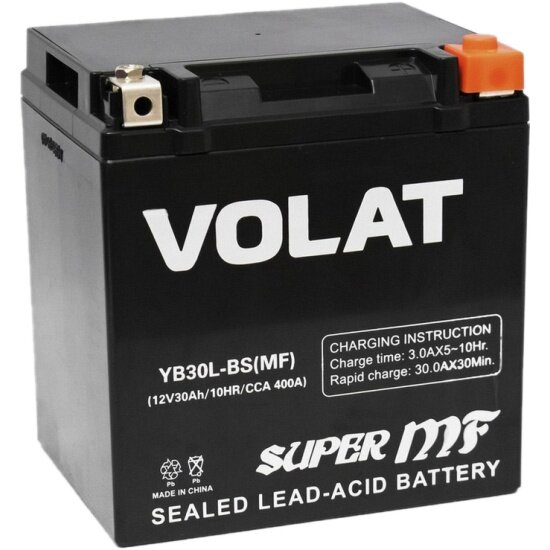Аккумулятор Volat , 166x127x175, обратная полярность, 30 Ач, YB30L-BS(MF)