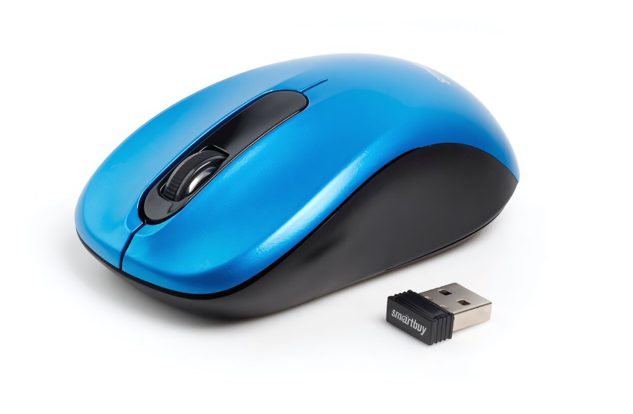 Беспроводная мышь Smartbuy SBM-378AG-B, 1600 dpi, с USB-ресивером, синий