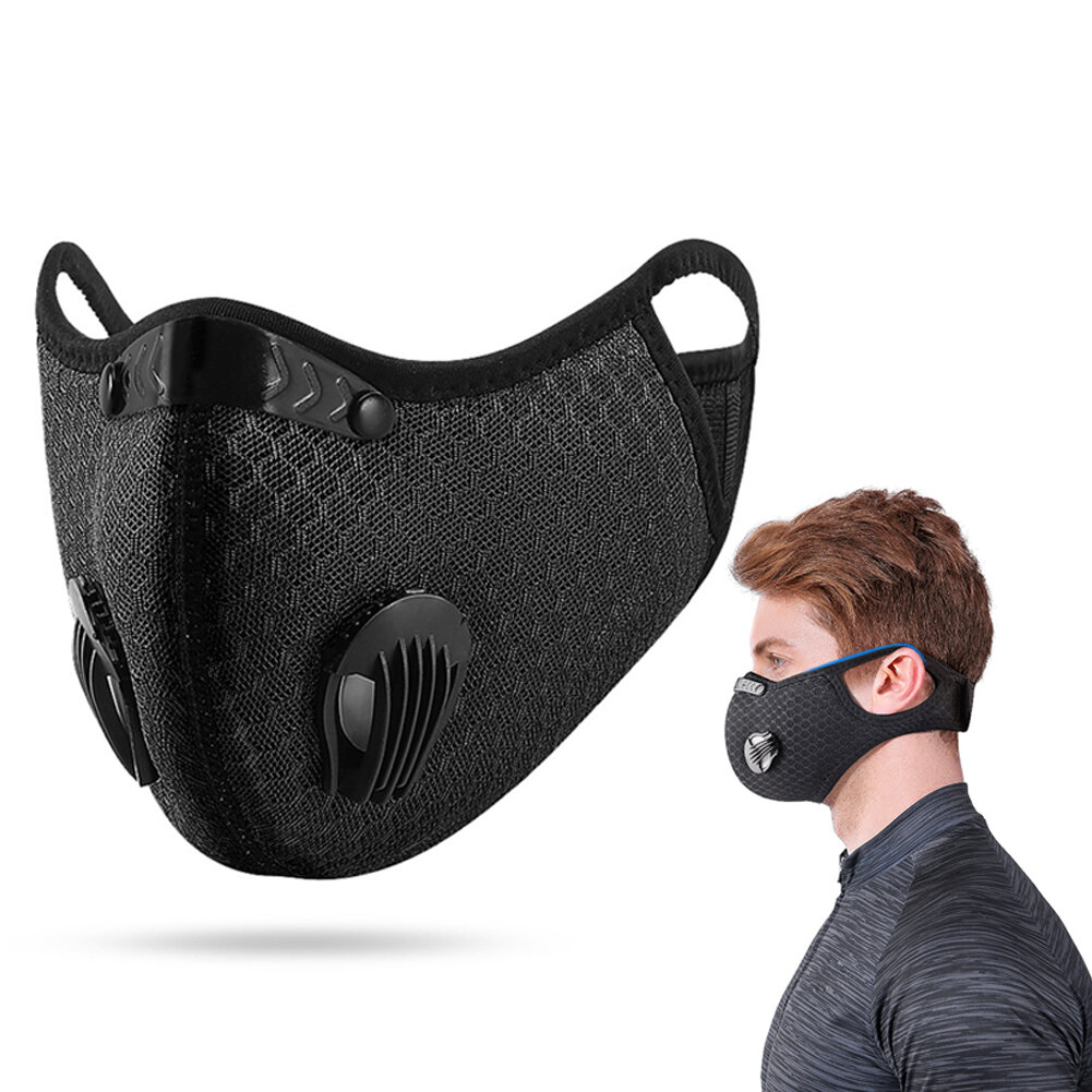 Велосипедная маска с ушными креплениями, пылезащитная, с регулируемым зажимом для носа, многоразовая, сетчатая, спортивная.