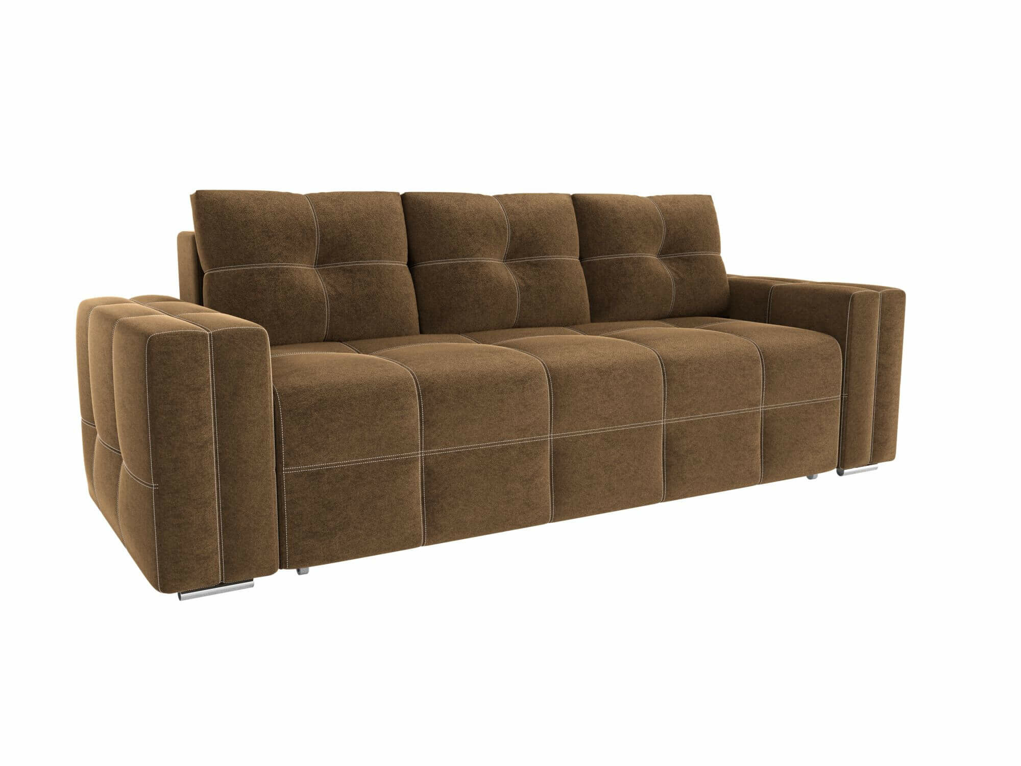 Artum Диван прямой Леос, Диван еврокнижка Леос микровельвет коричневый