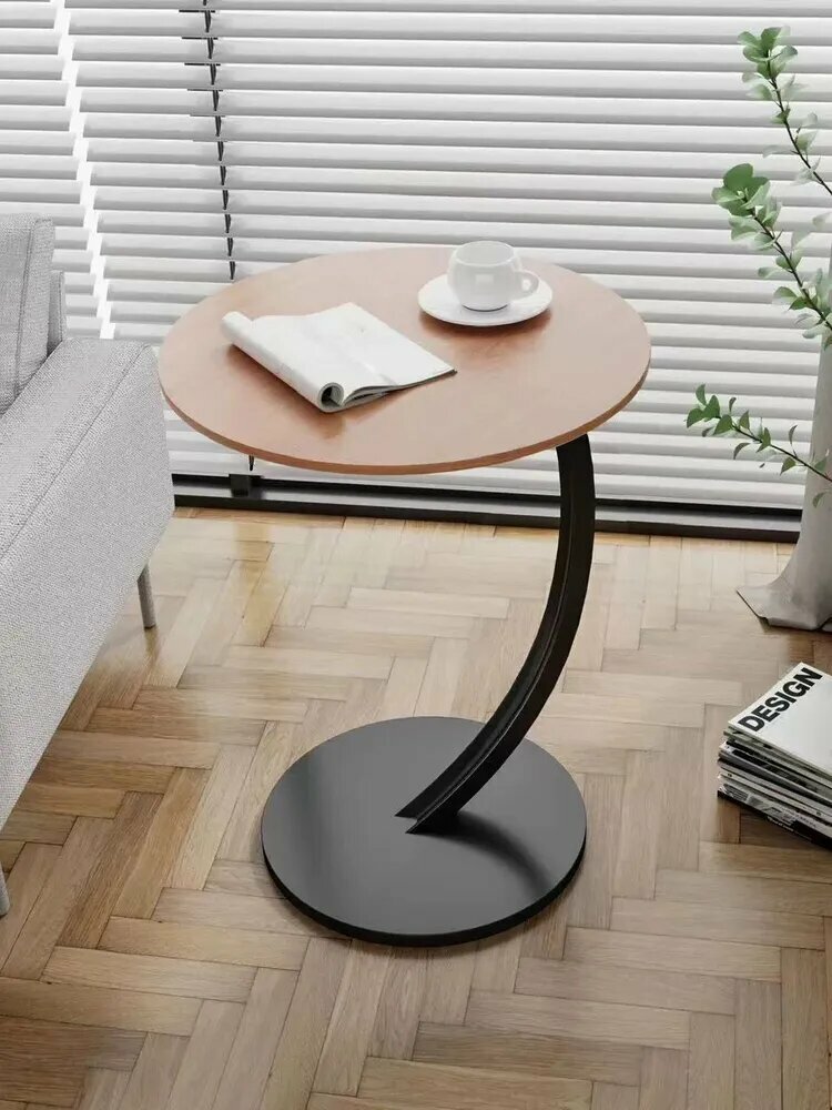 Приставной столик, ДВП, 40×40×60 см, светло-коричневый / черный