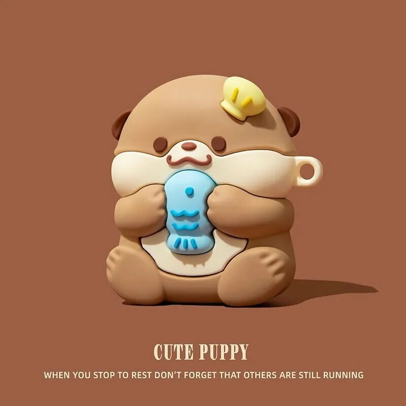 Чехол для наушников Dojony Zoudonwei силиконовый для HUAWEI FreeBuds FreeClip, Otter TR