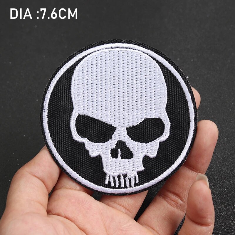 Черные круглые железные нашивки в стиле панк ROCK MUSIC Черный, G-BT0054-25