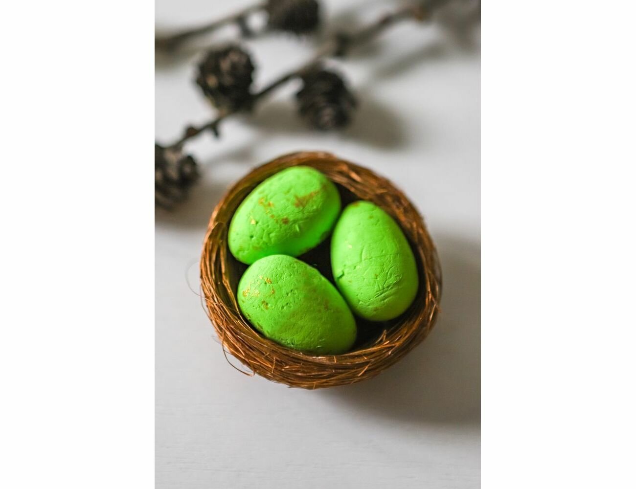 Пасхальное украшение весеннее гнёздышко, зелёное, 7 см, Due Esse Christmas XPA18001111-4