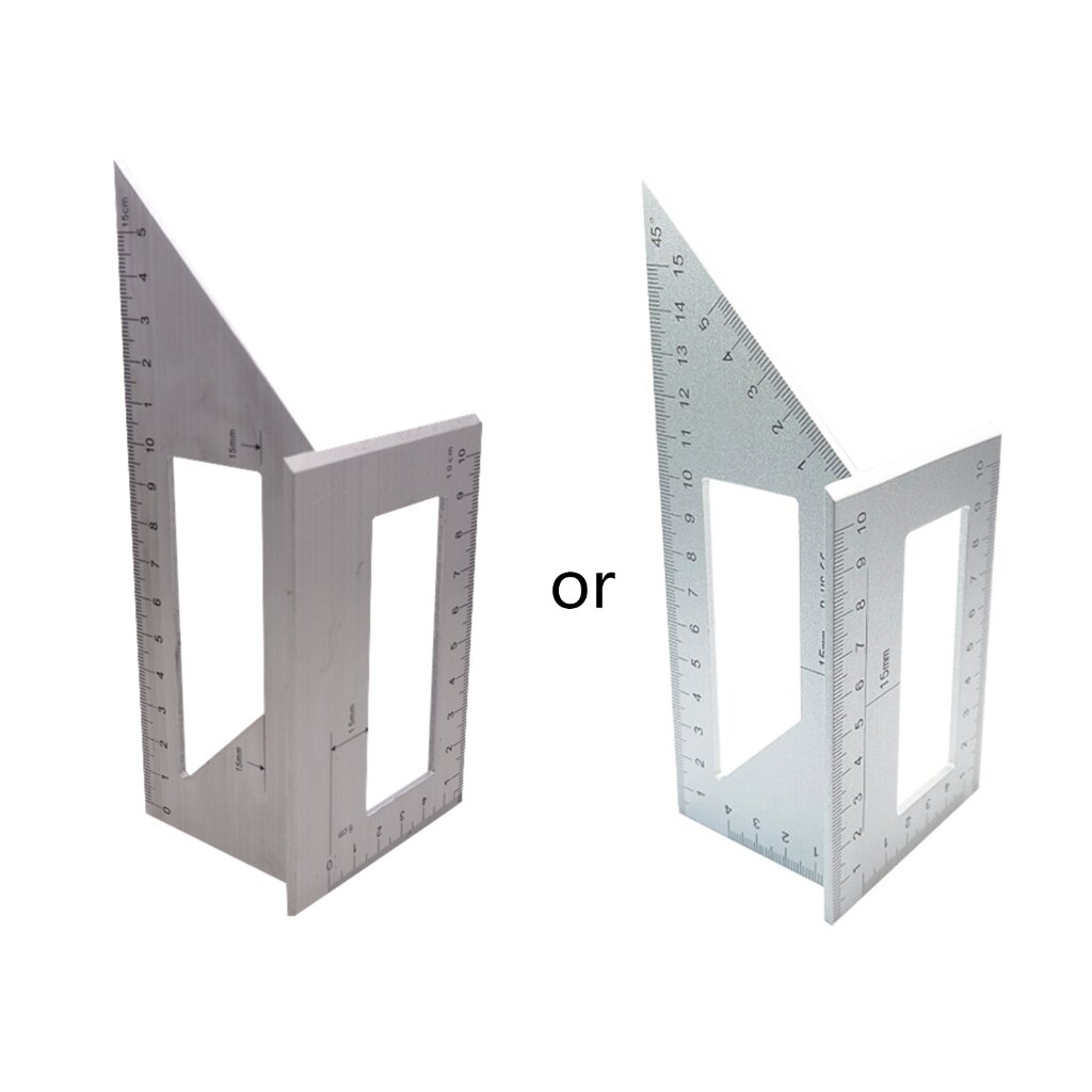 Транспортир, Угловая линейка с серебристым покрытием