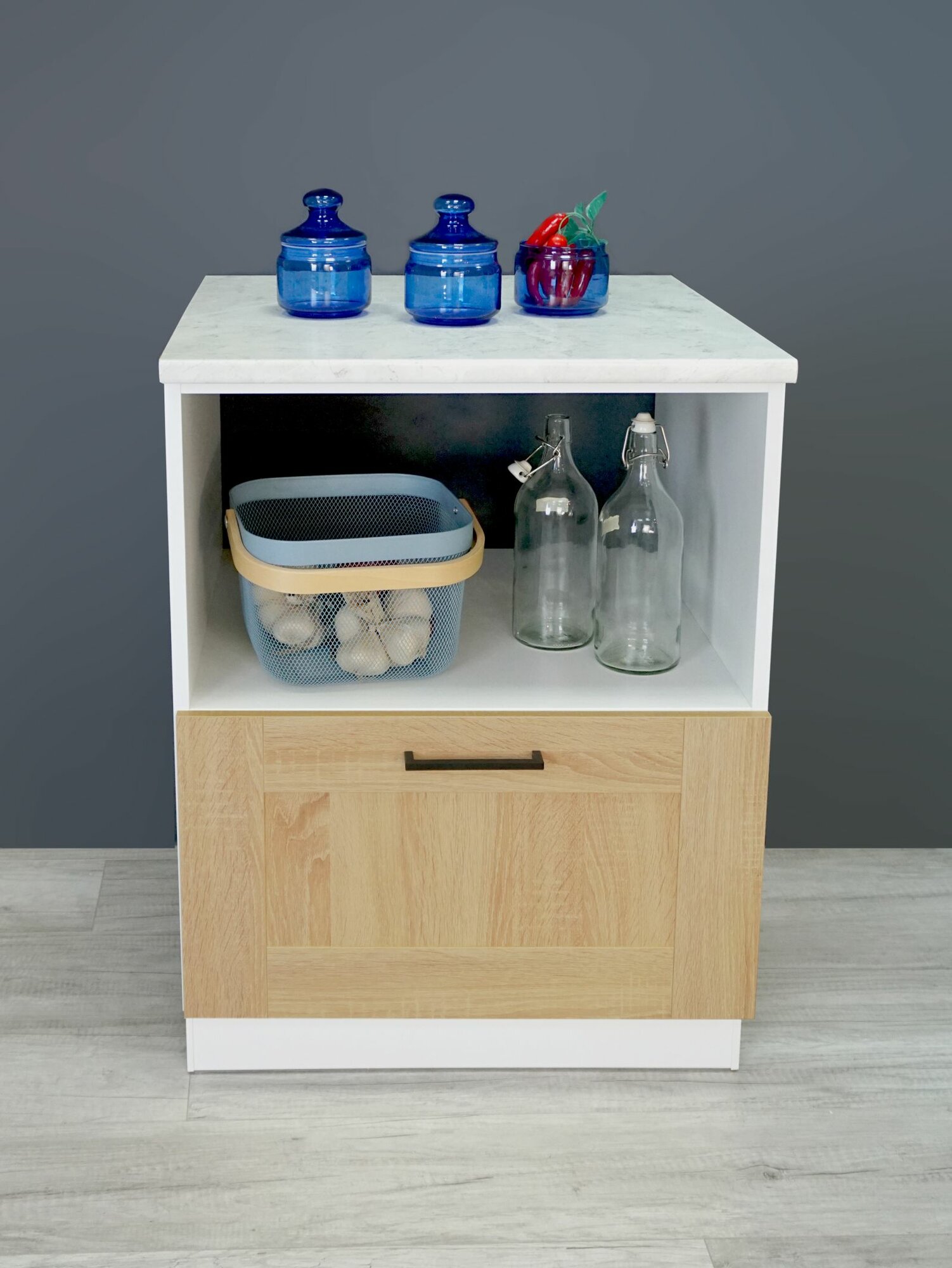 Кухонный гарнитур VITAMIN модульный шкаф с нишей под СВЧ, ЛДСП, Цвет "Дуб Сонома" ширина 60 см.