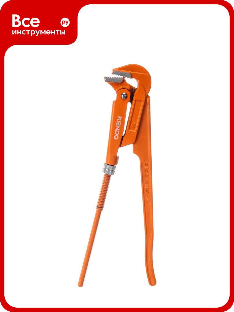 Трубный рычажный ключ KENDO №2 1,5" 50132, демонтажа, шведский тип, углеродистая сталь, бытовой демонтаж