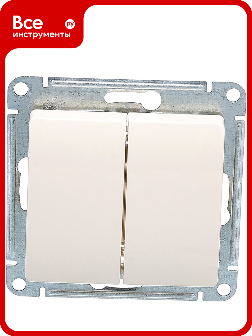 Механизм выключателя Systeme Electric 2-кл. GLOSSA беж. SchE GSL000251 пластиковый корпус встраиваемый монтаж