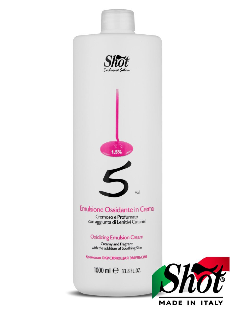 Окисляющая эмульсия для окрашивания волос 1,5% SHOT кремовая 1000 мл