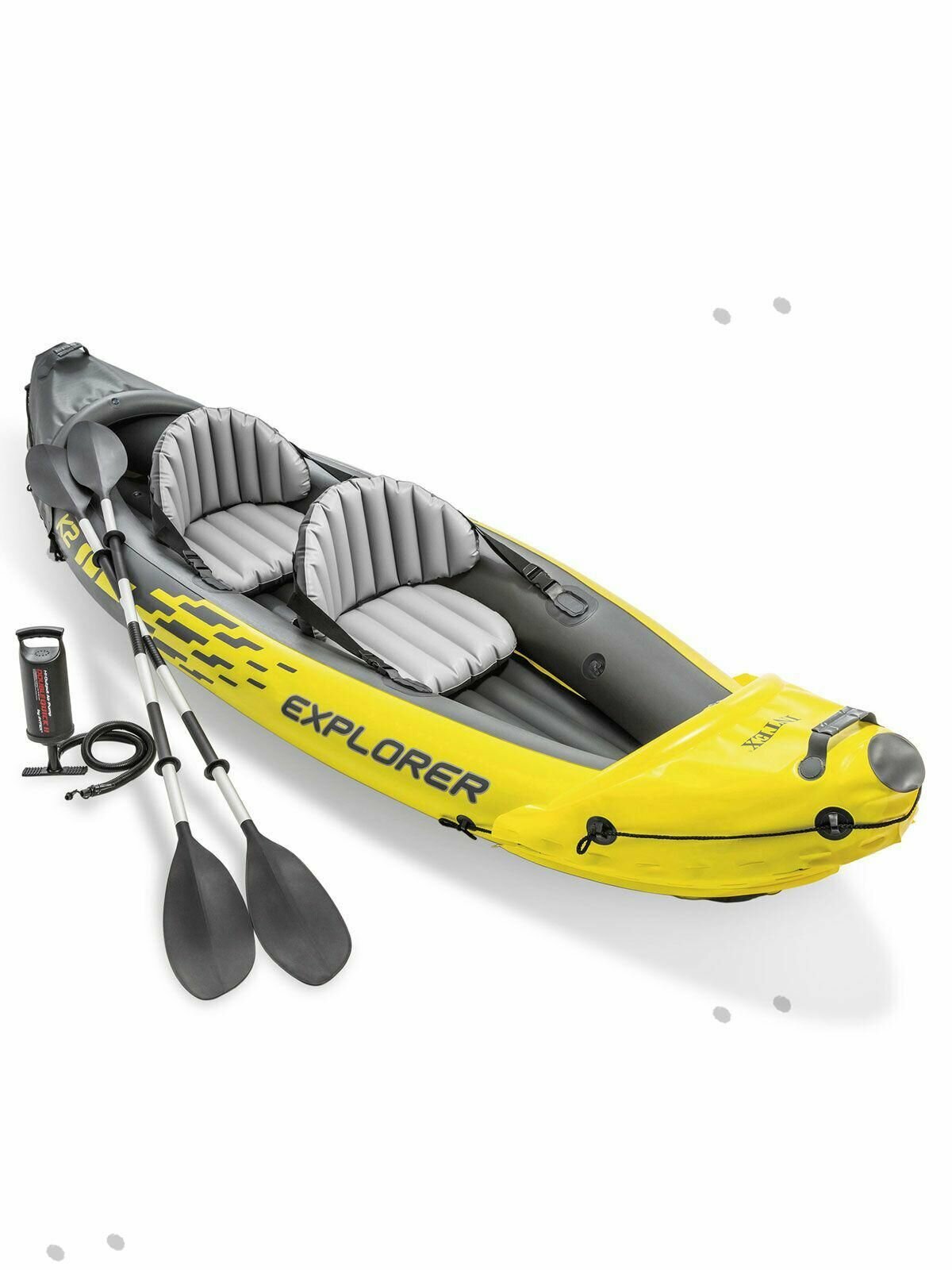 Лодка надувная Intex 68307 Explorer K2 Kayak, 2 местная, насос, весла, 312х91х51 см.