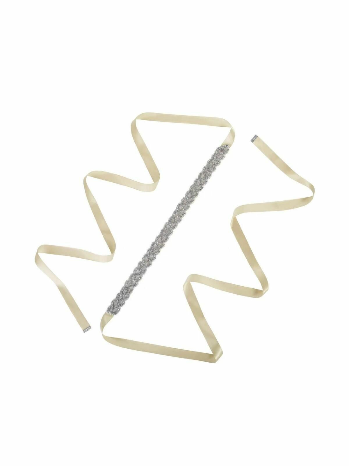 Элегантный пояс из сатина, роскошный свадебный пояс с камнями, Бежевый