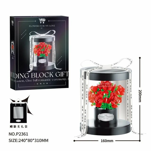 Букет Цветок Кирпичи Конструктор Набор Микро Строительные Блоки Детская Игрушка Взрослые Частицы Строительный Блок Мини Игрушка Украшения Дом