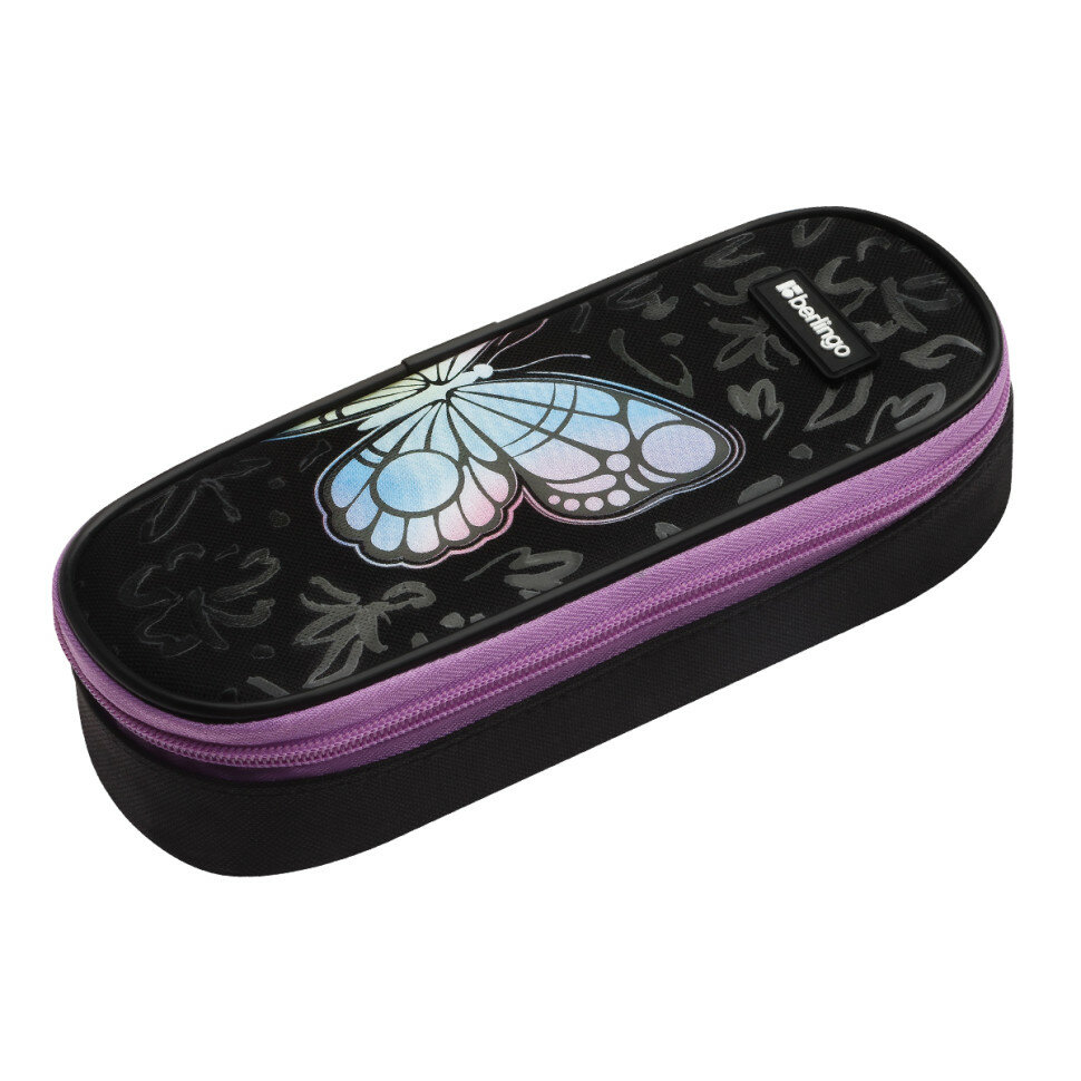Пенал корпусный 1 отделение, 220*90*45 мм, Berlingo "Butterfly Effect", полиэстер, 379435