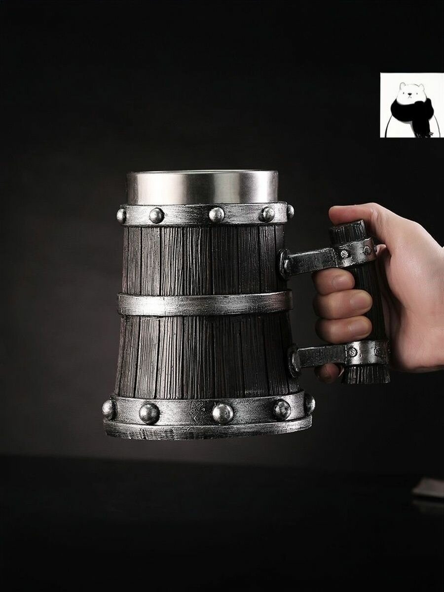 Кружка Имитация деревянной бочки, 600 мл, 1 шт