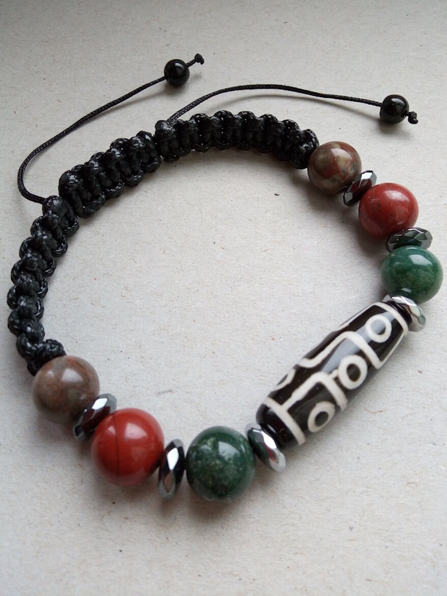 Плетеный браслет, агат