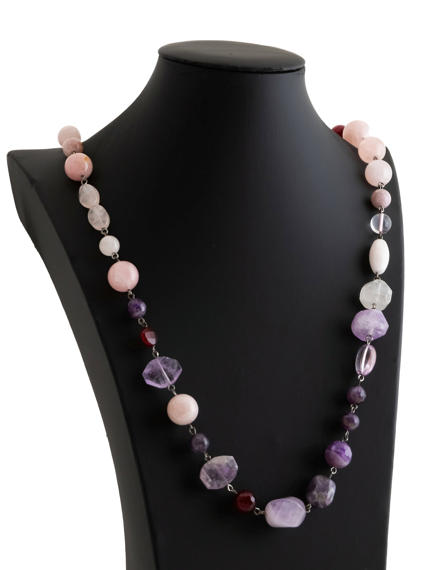 Бусы ЖемАрт, аметист, кварц