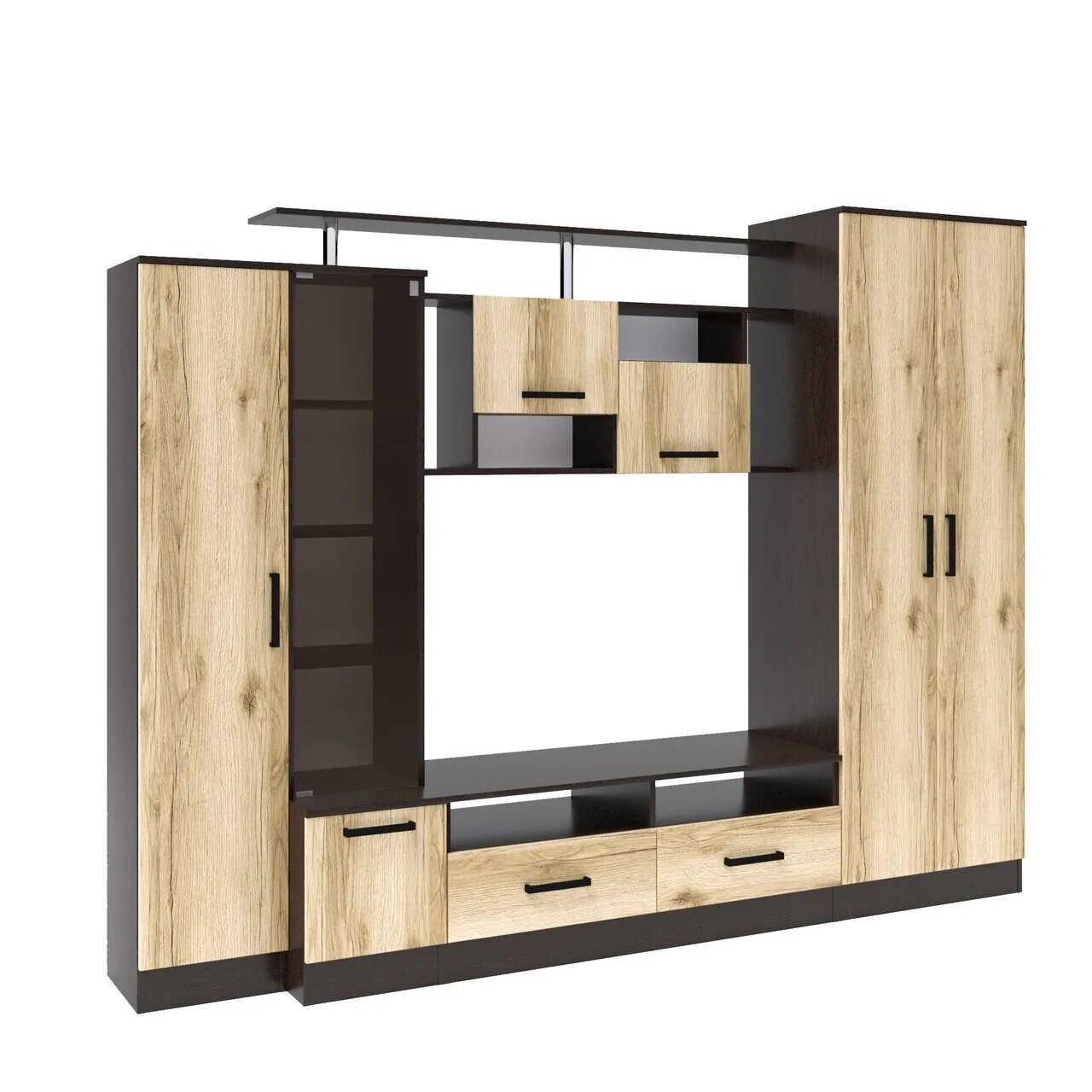 Гостиная «Оскар-5» ЛДСП (Венге/Дуб делано) 250х45х192