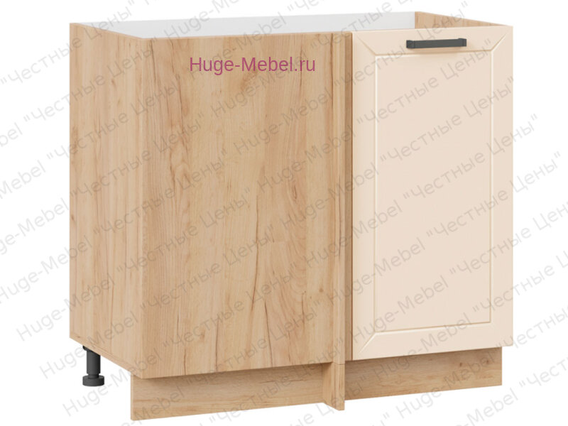 Шкаф кухонный угловой нижний 1000 Альфа брюле корпус крафт Huge Mebel. Ширина 1000 Высота 840. Модули кухонные нижние