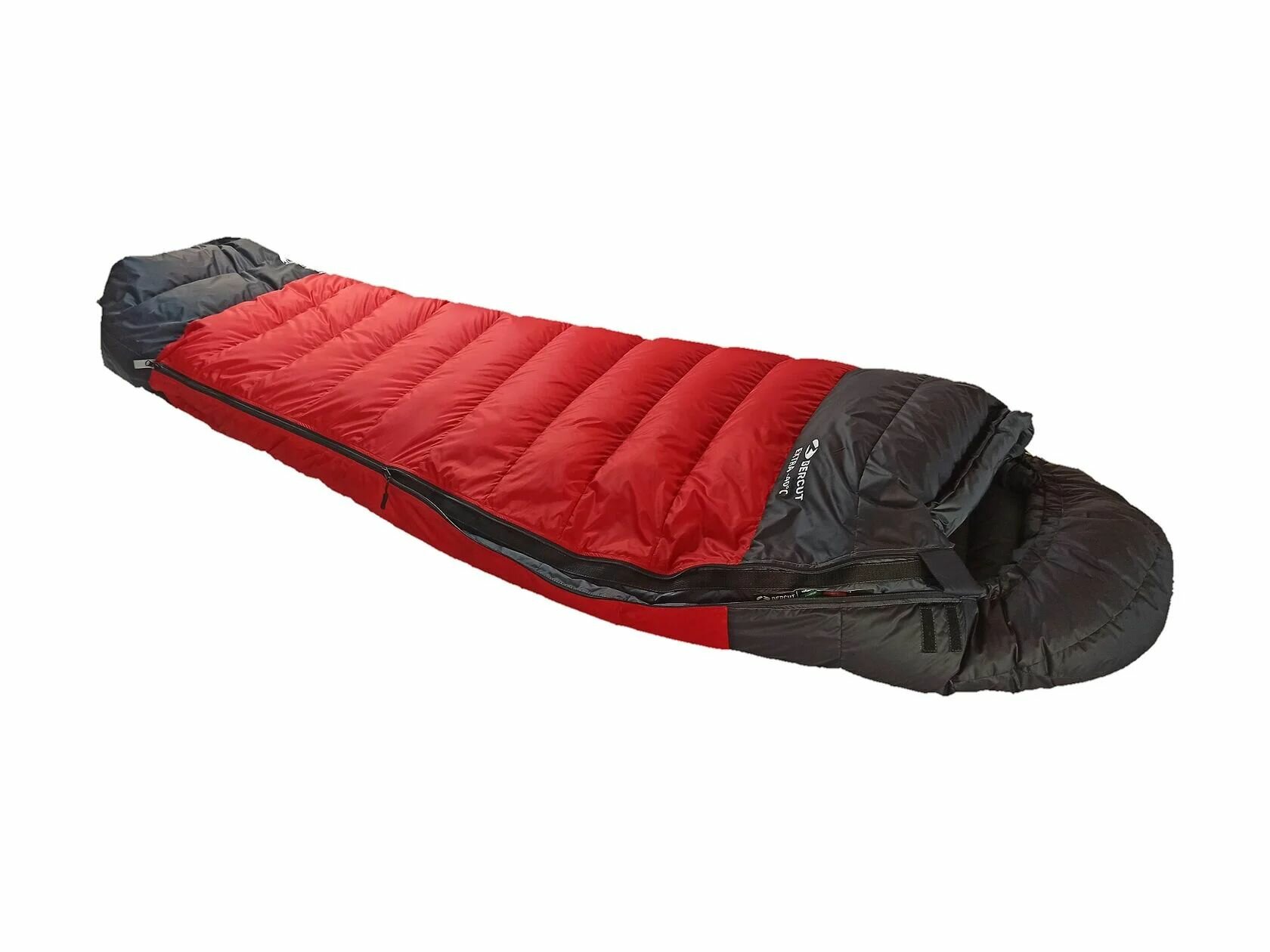 Спальный мешок Bercut EXTRA -40С M, левый, Red/TNF Black/Grey