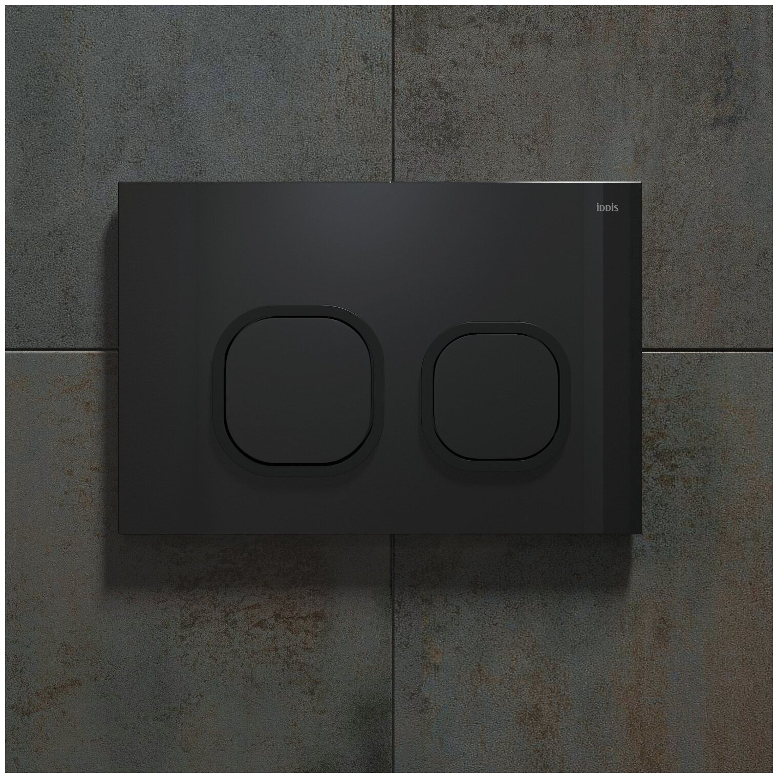 Клавиша смыва для инсталляции IDDIS Uniglass 001 универсальная, черное стекло UNG01GBi77