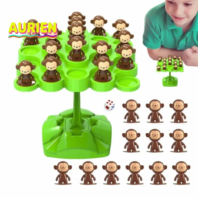 Дерево равновесия с обезьянками, развивающая игра головоломка для детей 3+, обучающая счету и координации, семейная настольная игра Монтессори