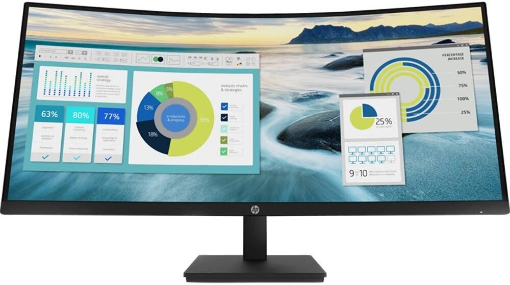 Монитор HP 34 P34hc G4 черный VA 21:9 HDMI матовая HAS 250cd 178гр/178гр 3440x1440 100Hz DP 2K USB 1
