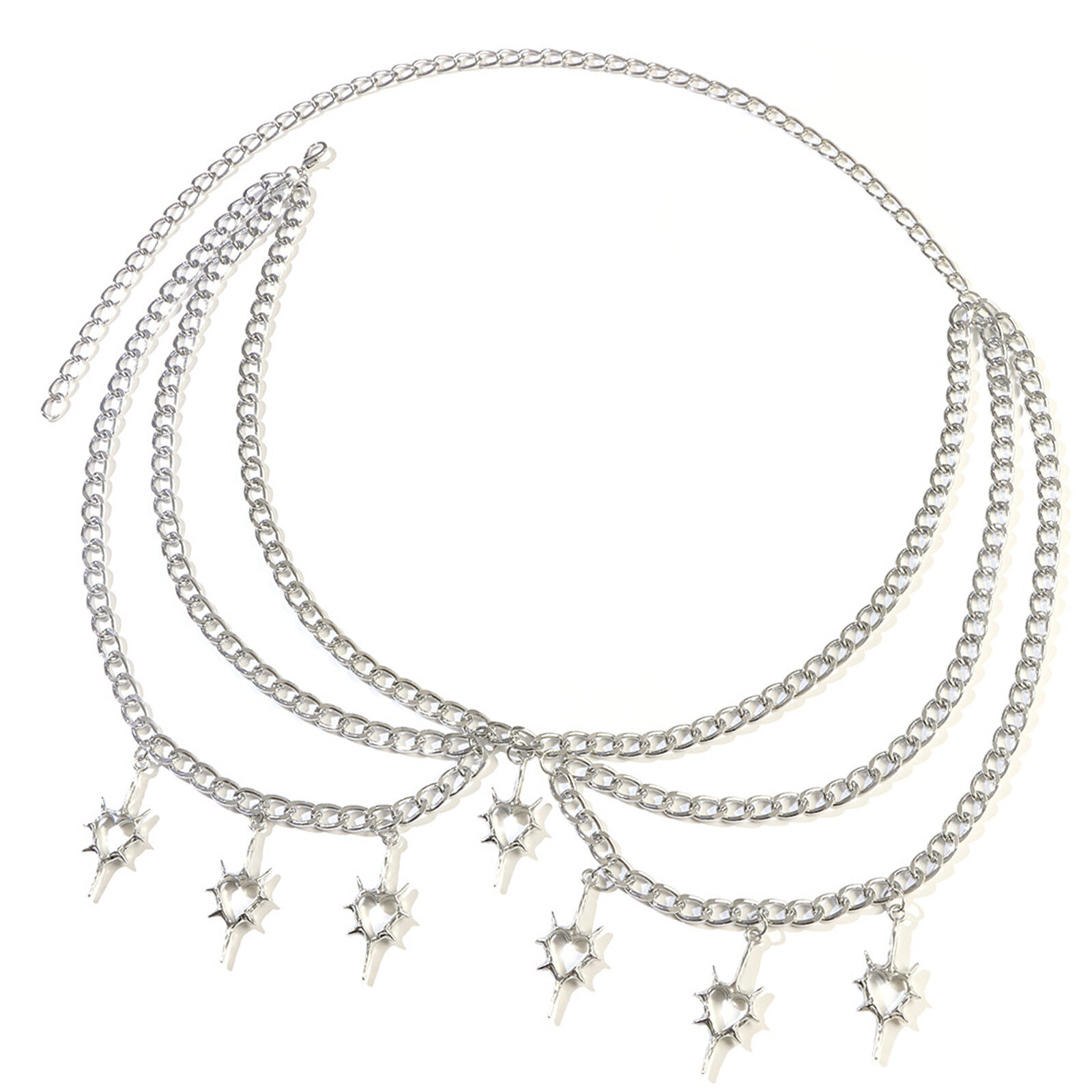 Стильный готический пояс с регулируемой цепью и подвеской в виде сердца для фестивалей