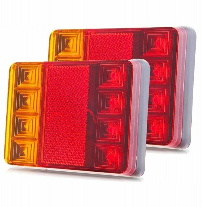 Автомобильный светодиодный задний фонарь для прицепа грузовика, Габаритный фонарь 8 светодиодов, 12 В, 2 шт.