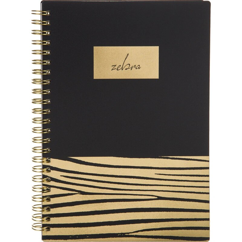 Бизнес-тетрадь Attache Selection Zebra А5,96л, кл, спир, пластик, тон. бл