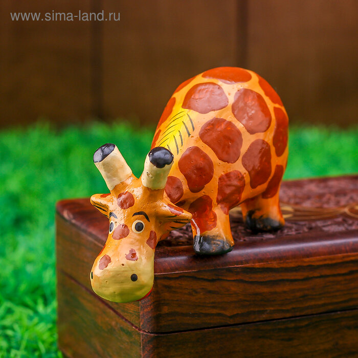 Сувенир дерево "Жираф Стёпа подглядывает" 11х8х4,5 см