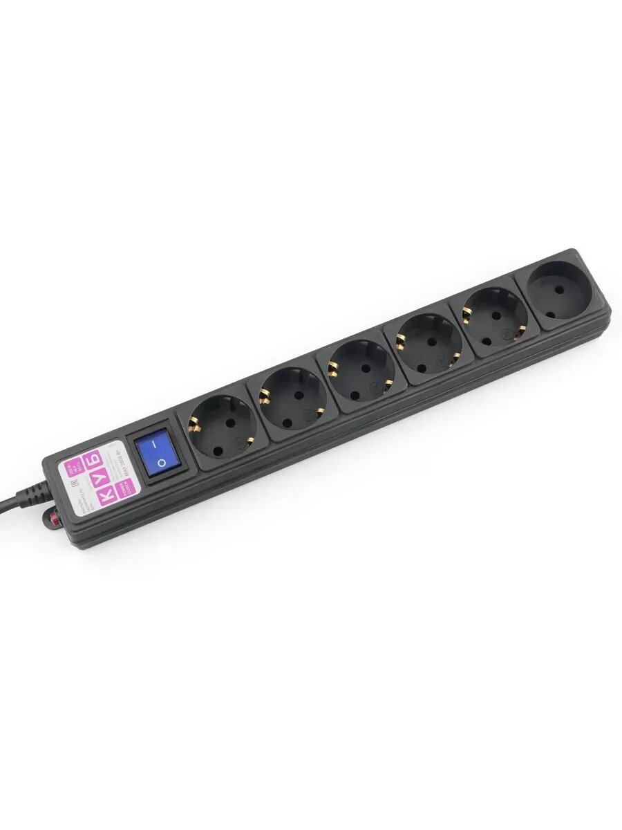 Сетевой фильтр SPG6-B-1,9M 1.9м (6 розеток) черный