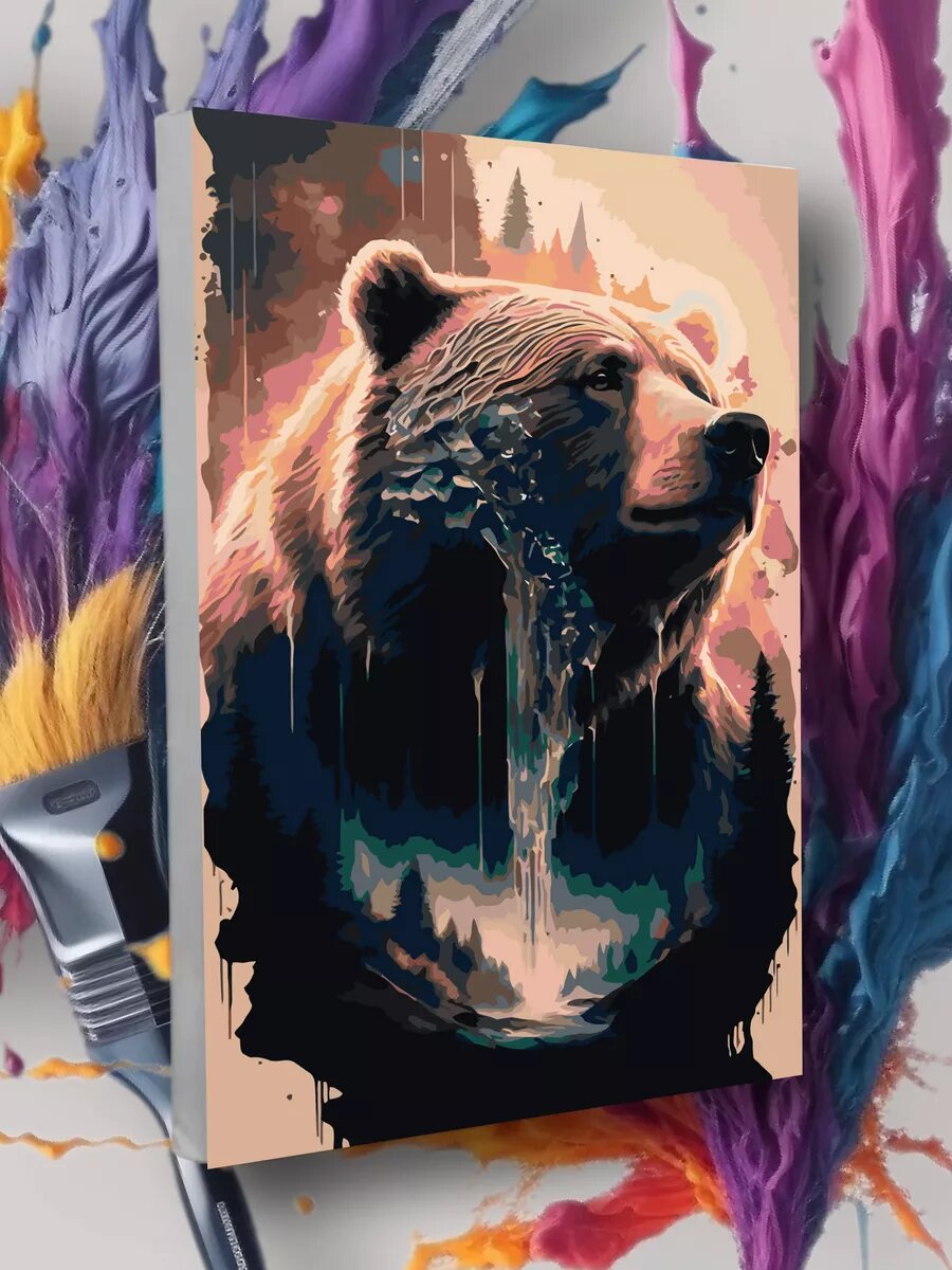 Картина по номера медведь