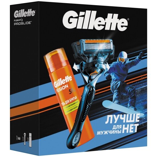 Подарочный набор Gillette ProGlide Fusion5 (бритва + гель для бритья, 200 мл)