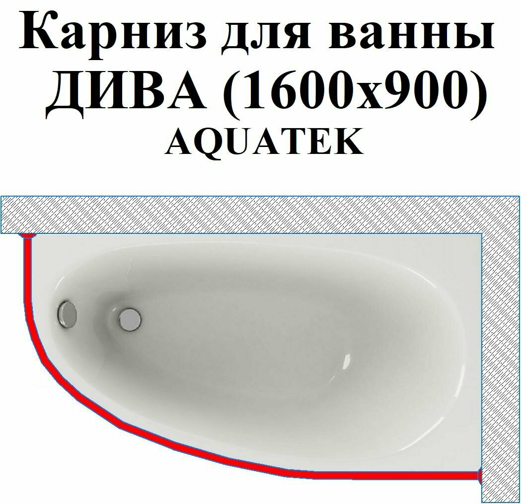 Карниз для ванны дива (1600х900) Aquatek