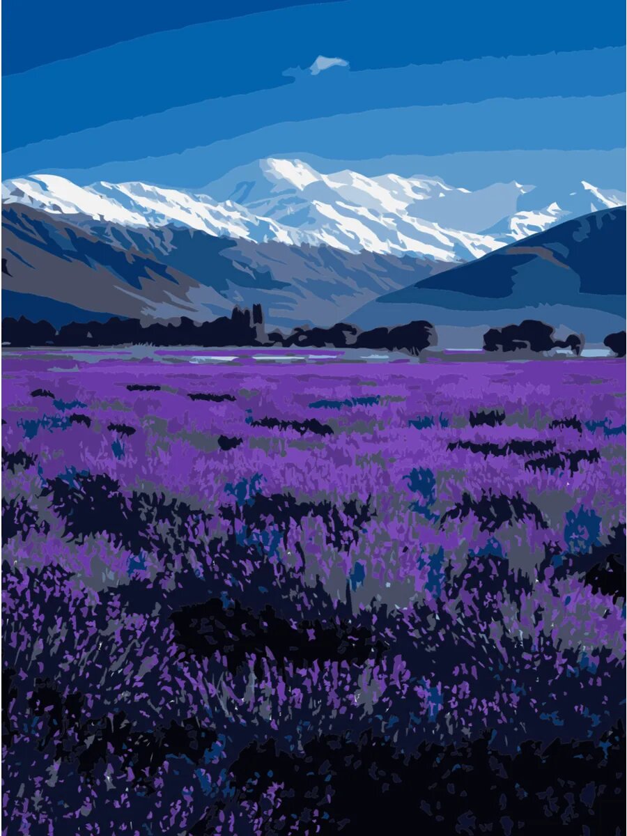 Картина по номерам 30x40 см лавандовое поле природа