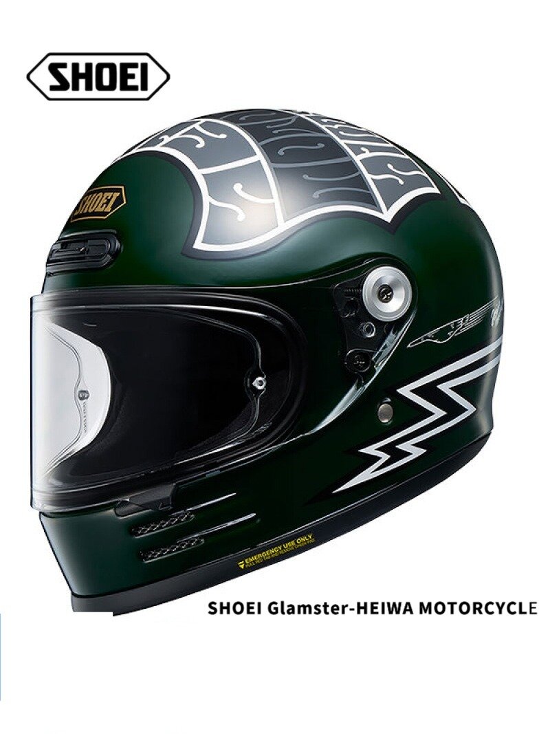 Мотоциклетный ретро-шлем SHOEI Glamster, цвет: зеленый, черный, размер: L