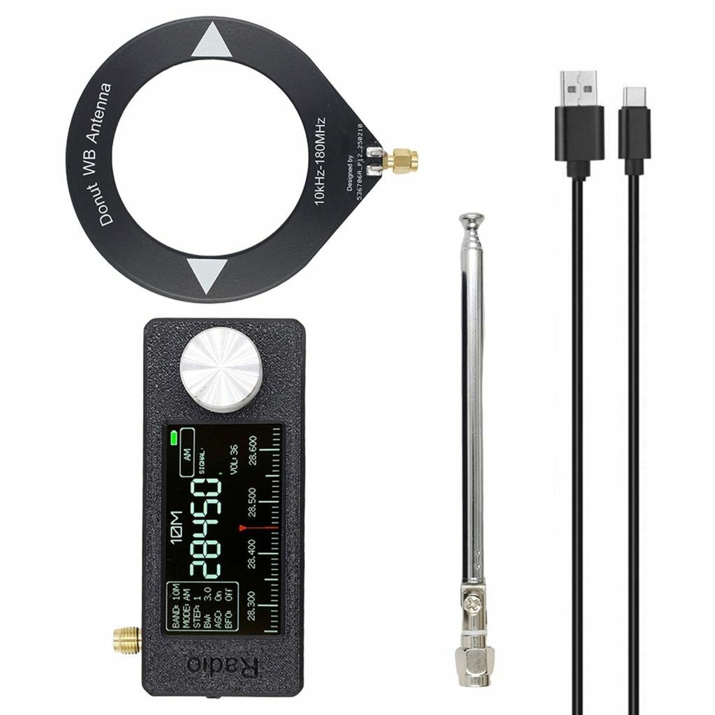 SI4732 0,5-108 МГц LSB USB-радио Мини-карманный радиоприемник с дисплеем 1,9 дюйма, Радиоприемник для всех диапазонов с петлевыми антеннами
